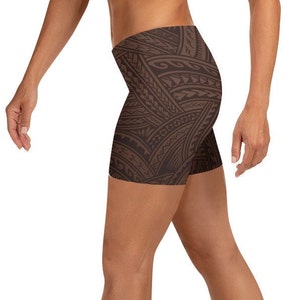 Brown Samoan Tatau Motifs Tights Polynesian Tribal Art Shorts - Etsy