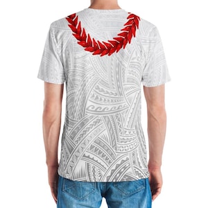 Ula Fala Red Samoan Chief Design Art White Tribal Mens T-shirt - Etsy