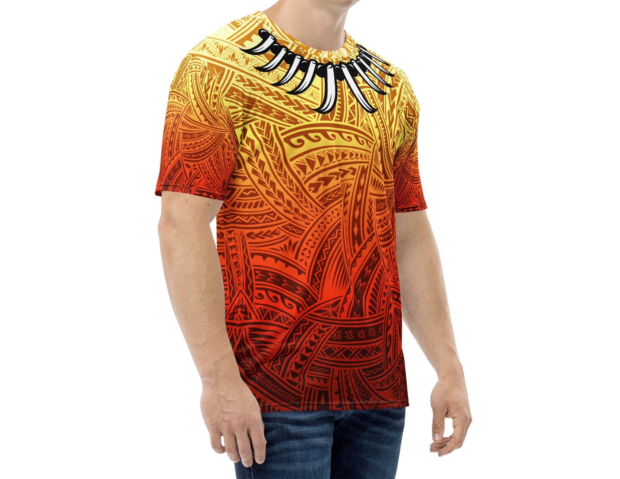 Samoan Ula Nifo Afi Tribal Toa Design Men's T-shirt - Etsy UK