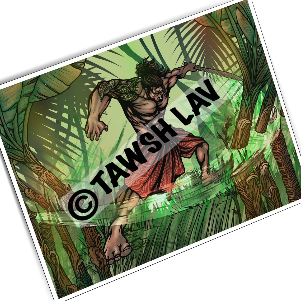 Tama Samoa Toa Feau Artwork Polynesian Art Print - Etsy