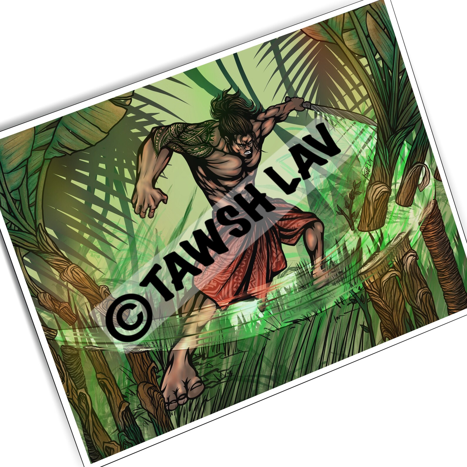 Tama Samoa Toa Feau Artwork Polynesian Art Print - Etsy