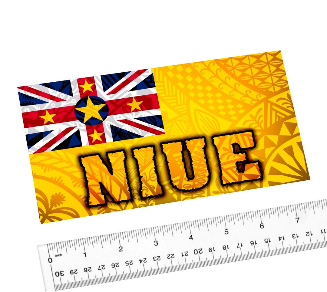 Niuean Flag Niue Art Hiapo Designs Bumper Sticker Car Decal - Etsy New ...