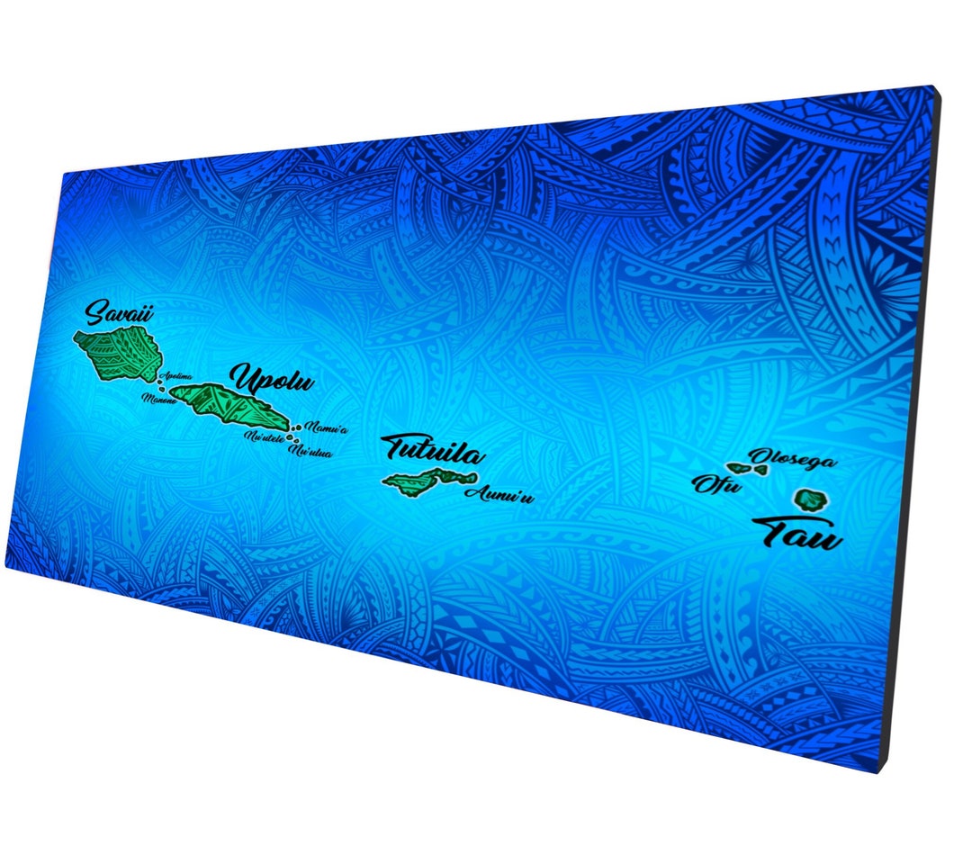 Samoan Islands Pacific Artwork Map Canvas Art - Etsy