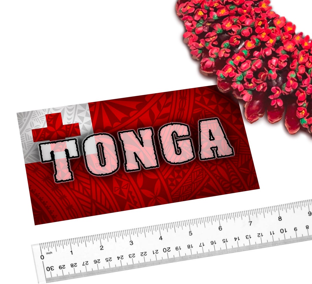 Tongan Flag Kingdom of Tonga Art Kupesi Tribal Bumper Sticker Car Decal ...