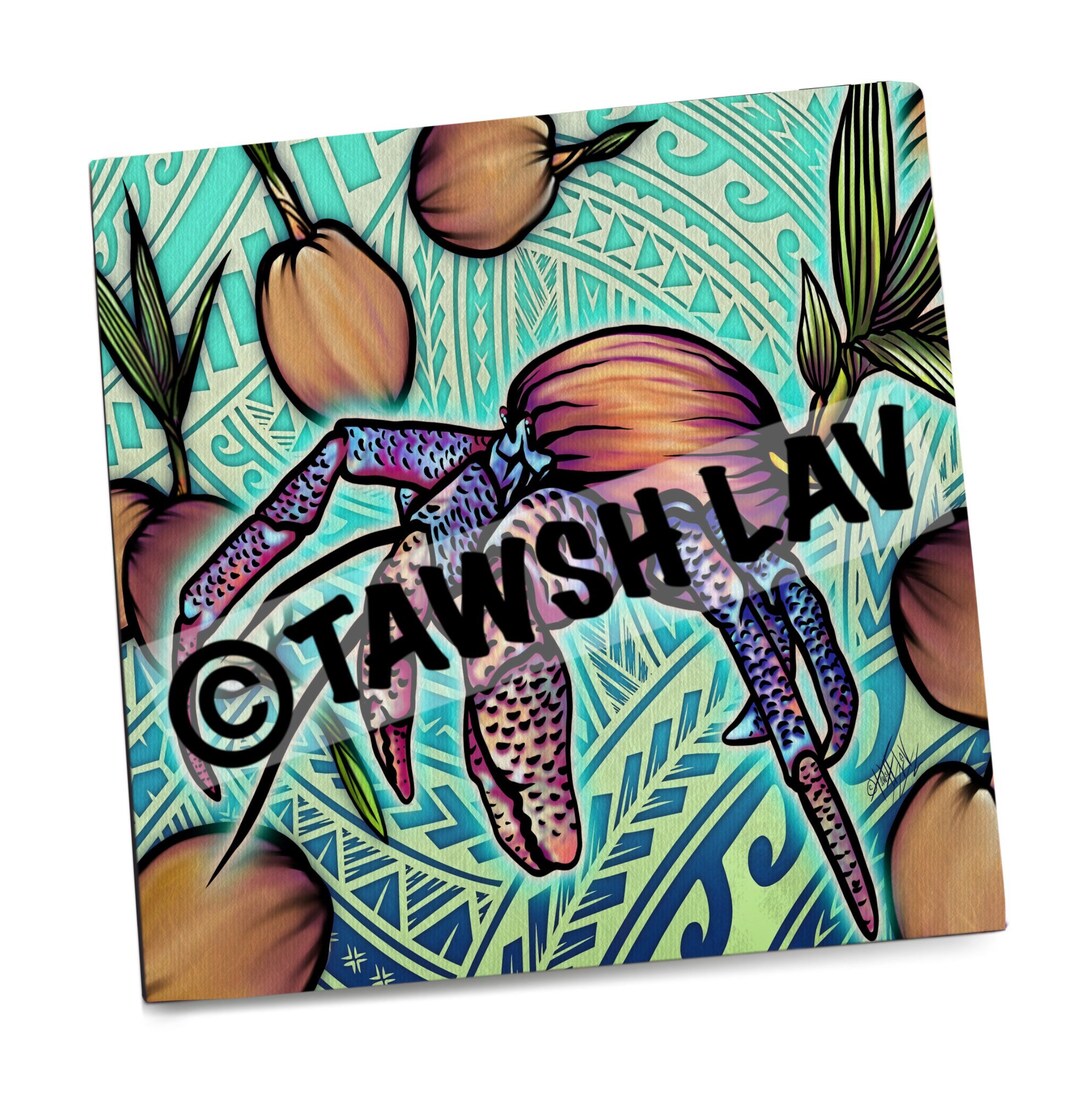 Coconut Crab Polynesian Tribal 8”x8” Canvas Art - Etsy