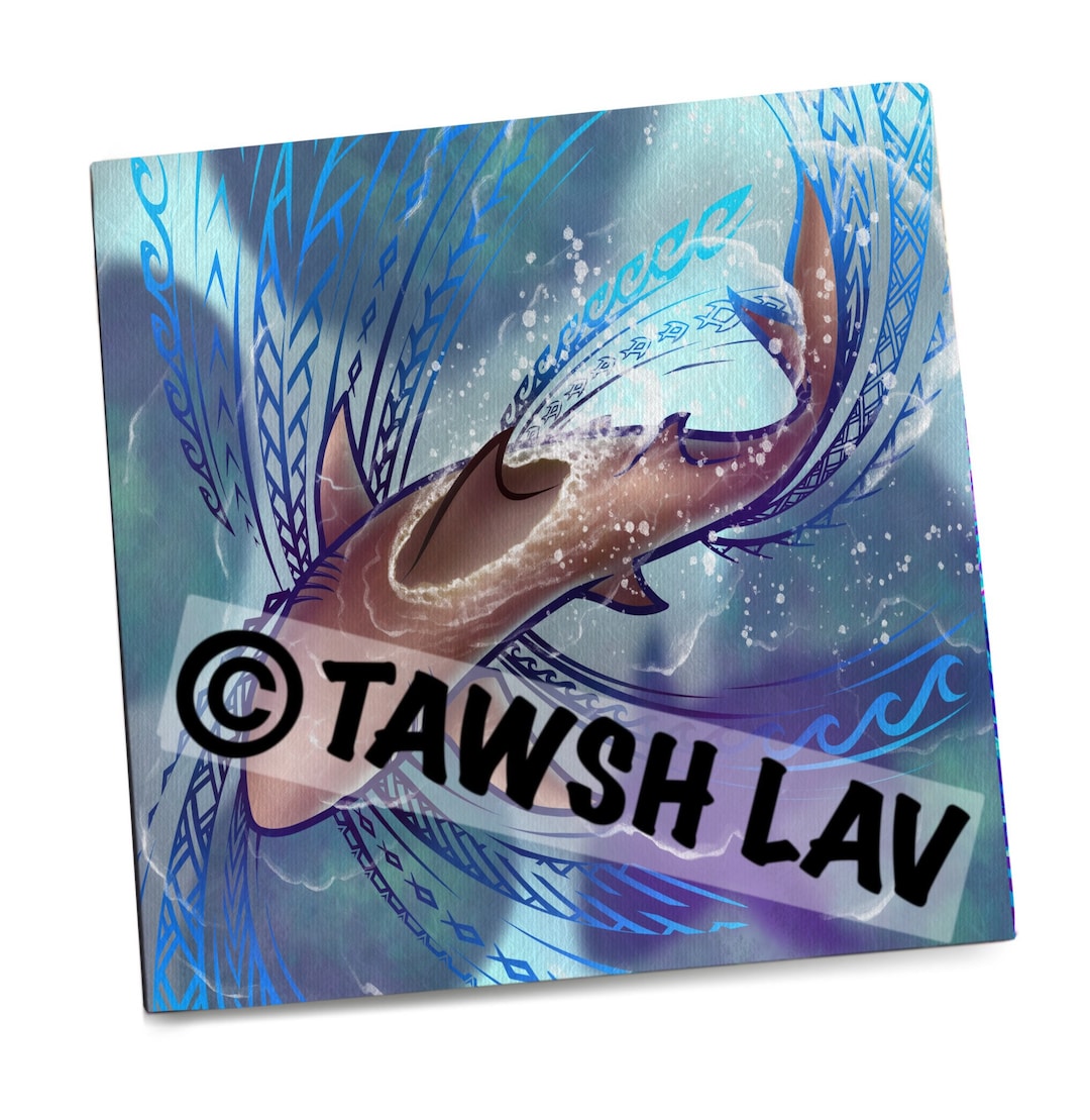 Shark Art Malie Samoan Designs Artwork on Canvas - Etsy
