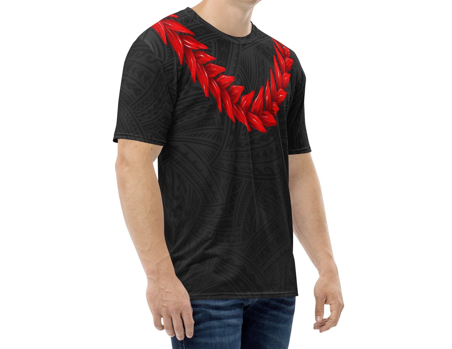 Ula Fala Red Samoan Chief Design Art Black Tribal Men's T-shirt - Etsy