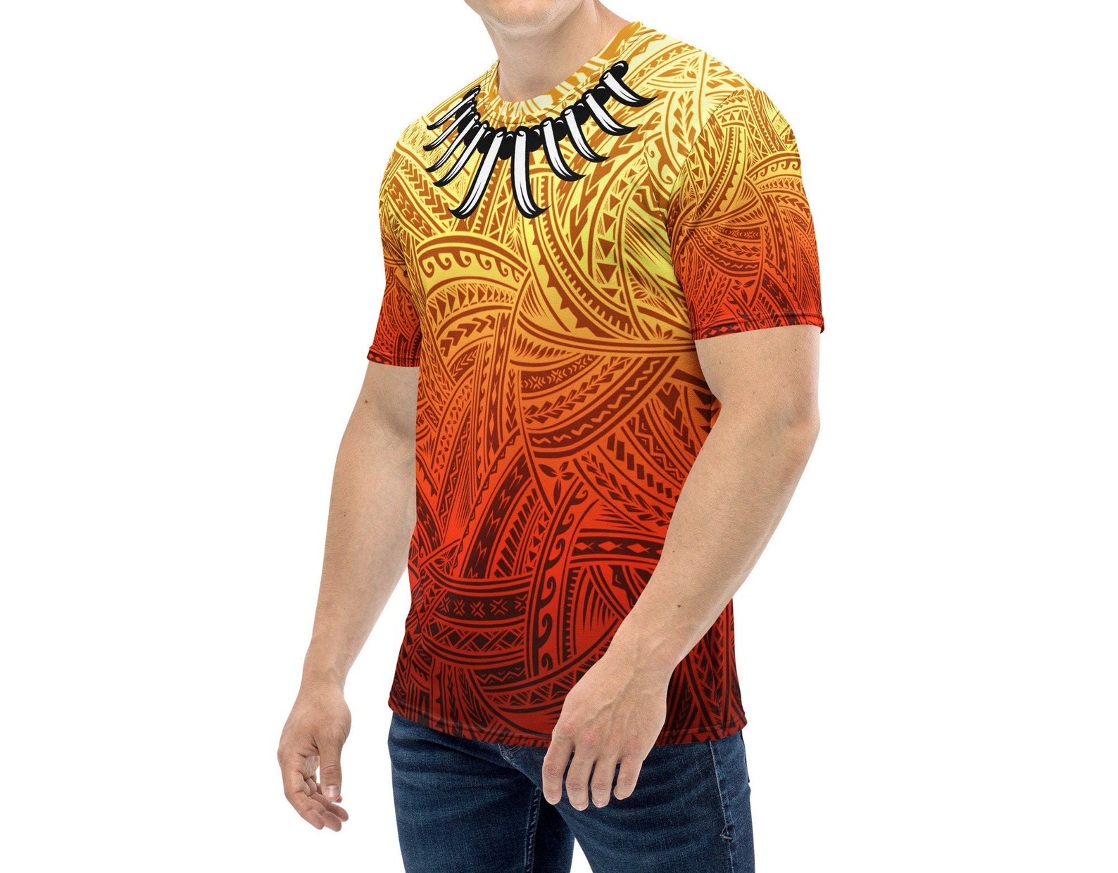 Samoan Ula Nifo Afi Tribal Toa Design Men's T-shirt - Etsy