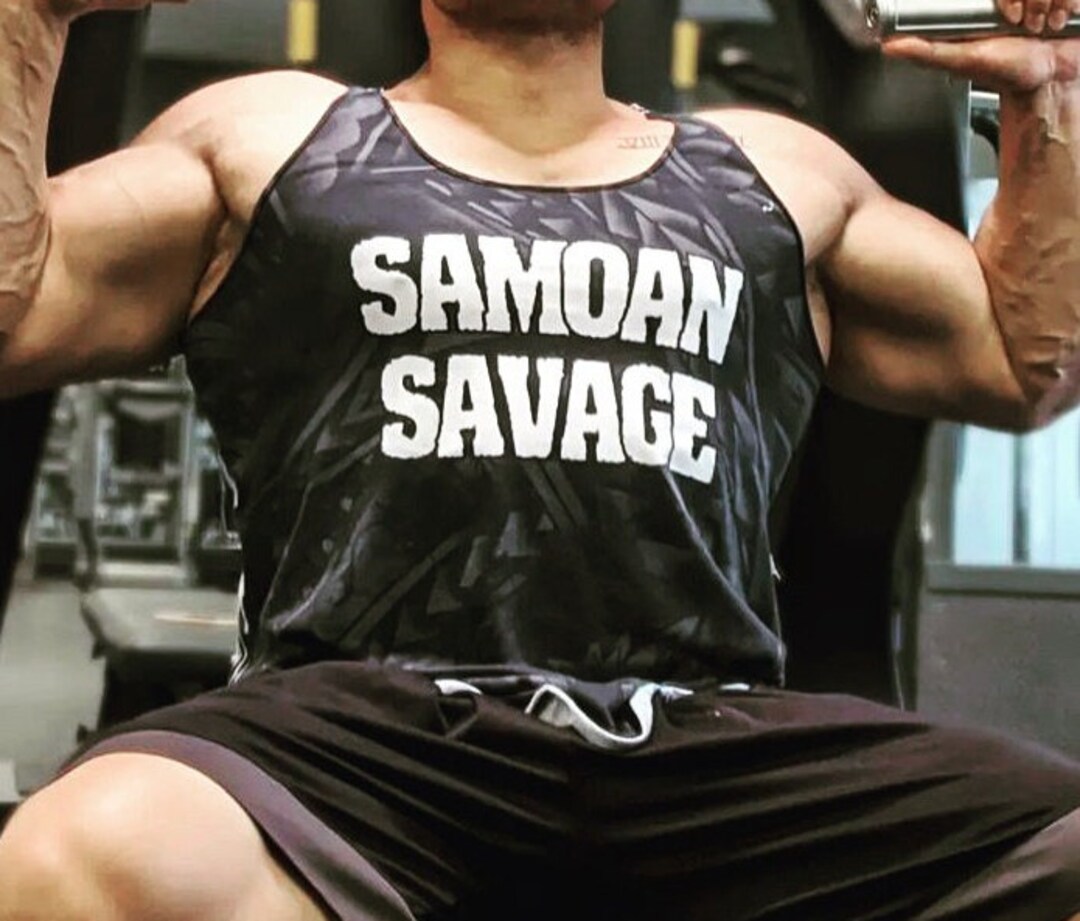 Samoan Savage Polynesian Tribal Black Gym Tank Top - Etsy