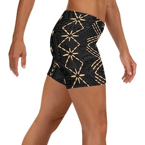 Samoan Malu Tights Black Gold Tatau Designs Tribal Art Shorts - Etsy