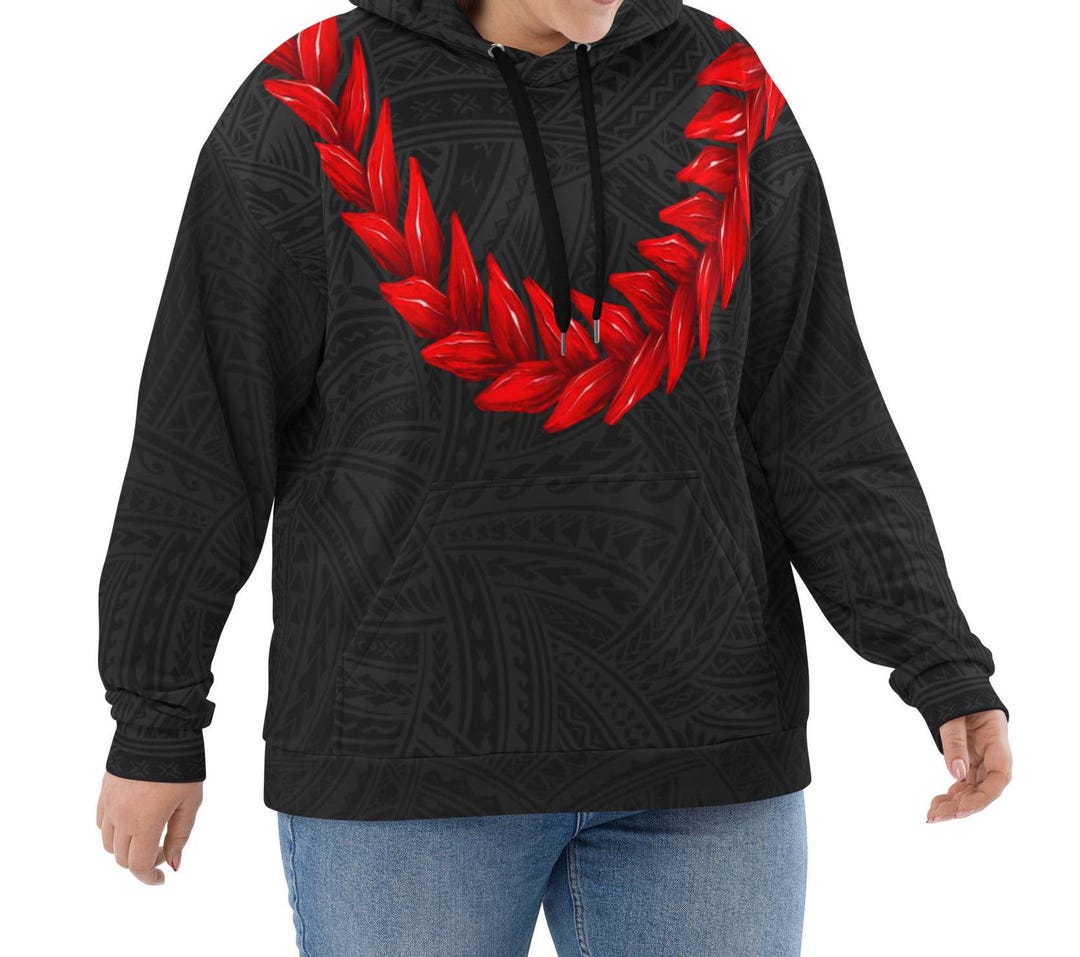 Ula Fala Red Samoan Chief Design Art Black Tribal Unisex Hoodie - Etsy