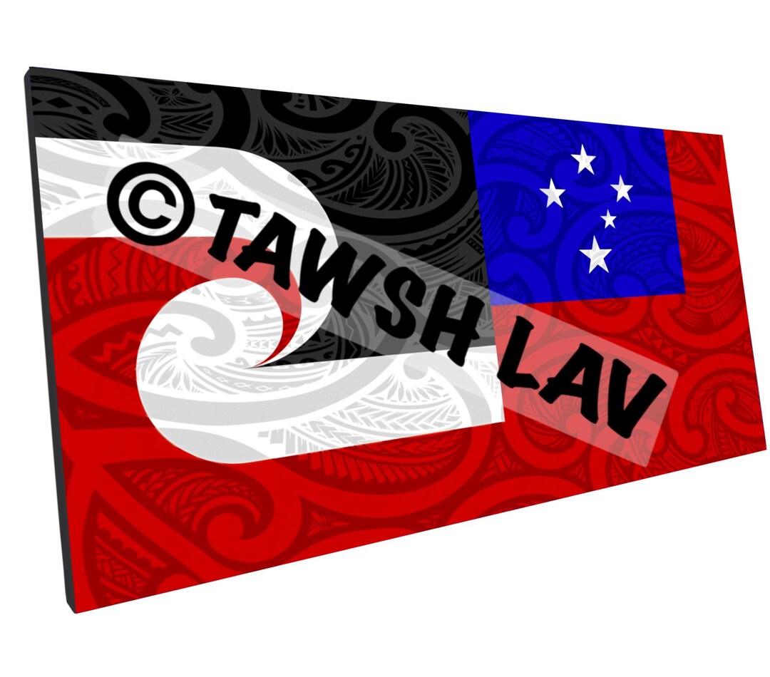 Maori Samoa Flag Combo Tribal Design Canvas Artwork - Etsy