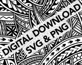 Samoan Tatau Siapo Polynesian Seamless Pattern SVG Clipart Digital ...