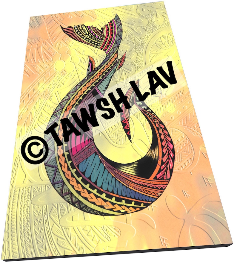 Samoan Fish Hook Art Polynesian Design on Canvas - Etsy