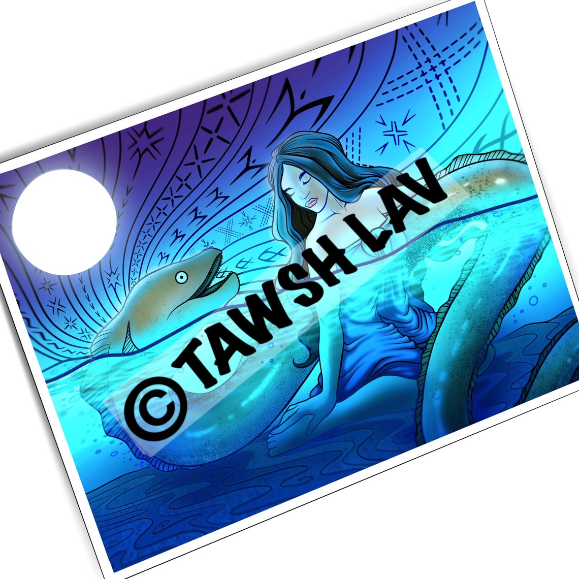 Sina and the Eel Samoan Legend Art Print Wall Artwork - Etsy