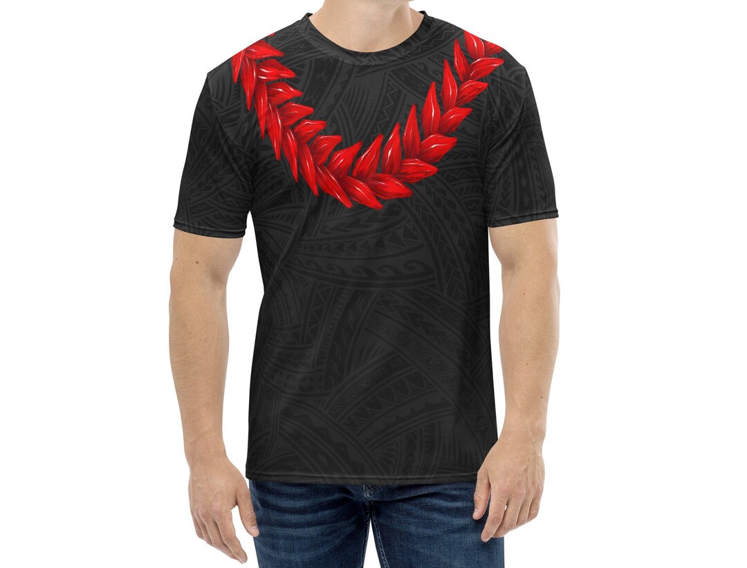 Ula Fala Red Samoan Chief Design Art Black Tribal Men's T-shirt - Etsy