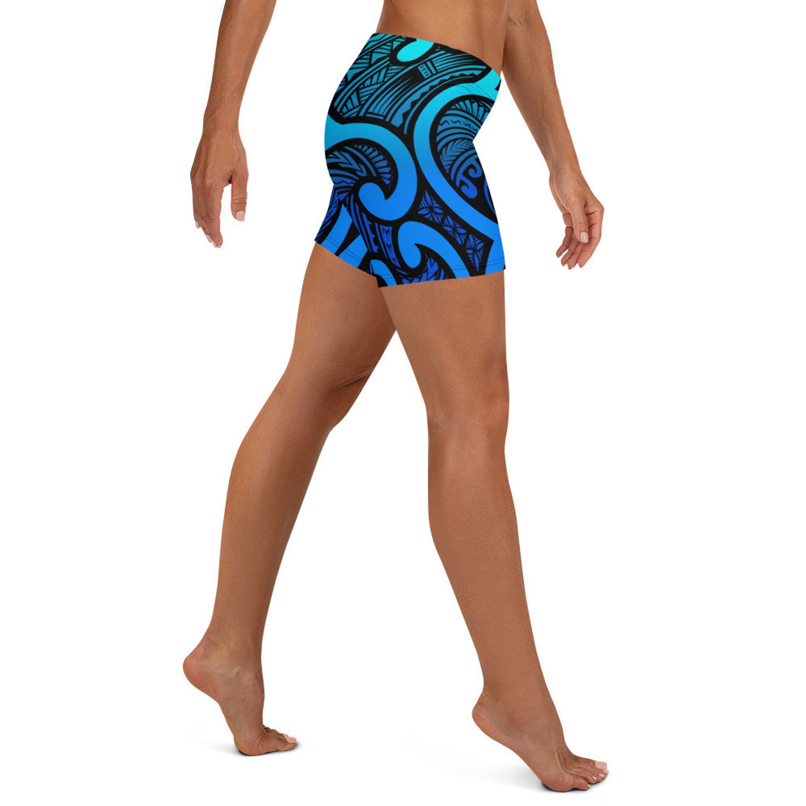 Polynesian Art Samoan Maori Koru Tatau Ocean Tight Shorts for Ladies - Etsy