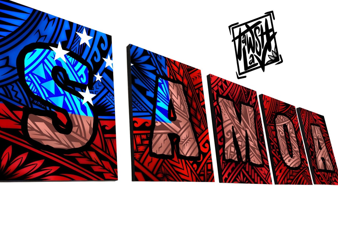 Samoa Flag Independent Upolu Tribal Art on Canvas Panels - Etsy