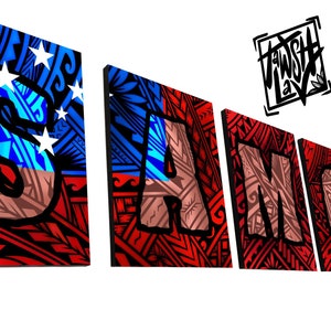 Samoa Flag Independent Upolu Tribal Art on Canvas Panels - Etsy