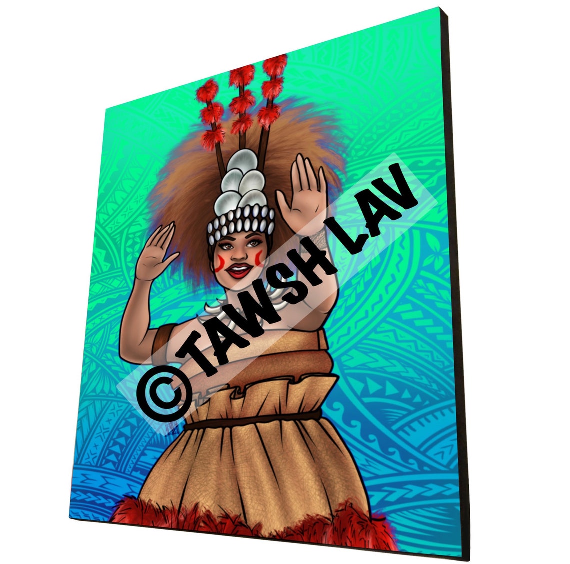 Samoan Taupou Teine Siva Artwork Polynesian Pacific Islander Canvas Art ...