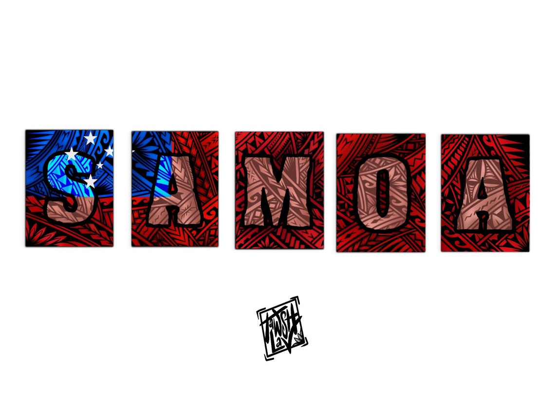Samoa Flag Independent Upolu Tribal Art on Canvas Panels - Etsy