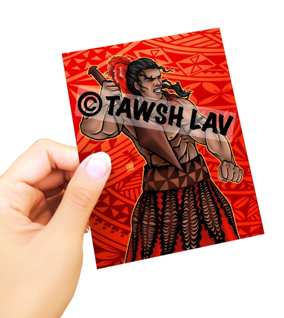 Tongan Warrior Kailao Kupesi Rectangle Sticker Polynesian Art - Etsy