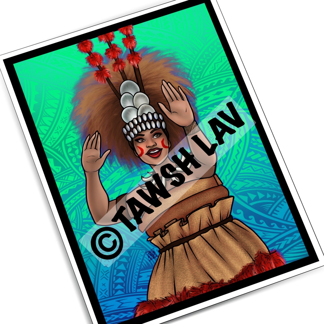 Samoan Taupou Teine Siva Polynesian Islander Art Print - Etsy