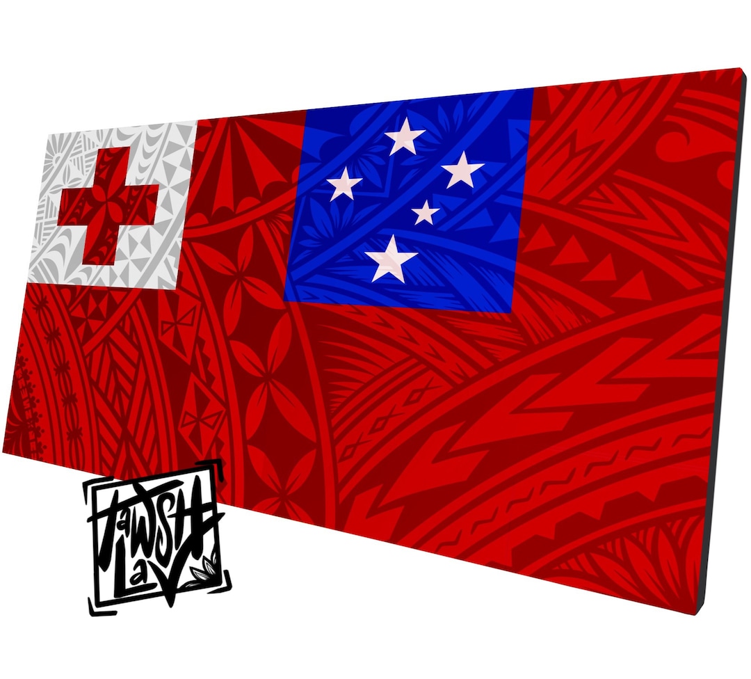 Tonga Samoa Islands Mixed Tribal Flag Art Canvas Artwork - Etsy Australia