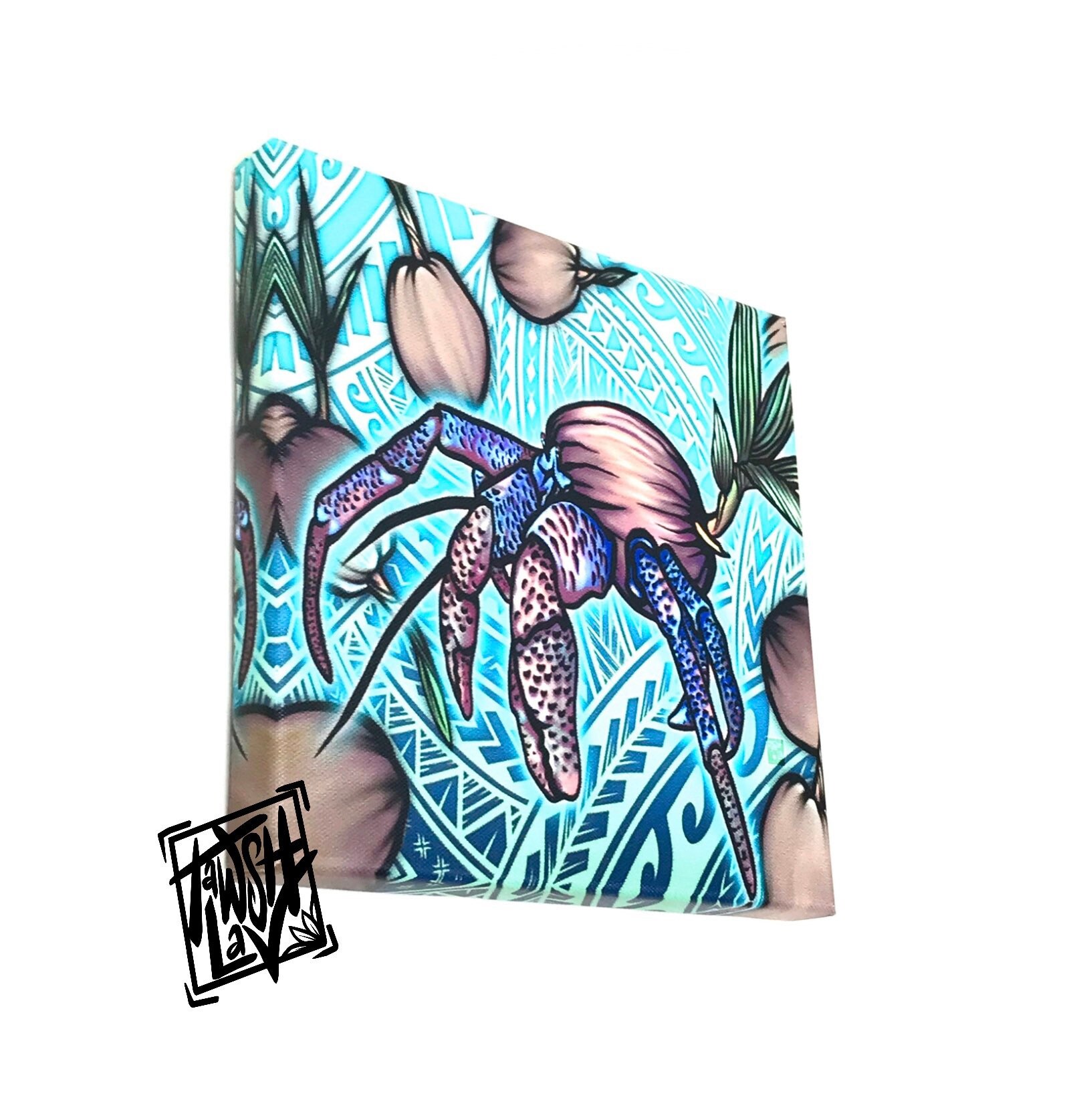 Coconut Crab Polynesian Tribal 8x8 Canvas Art | Etsy