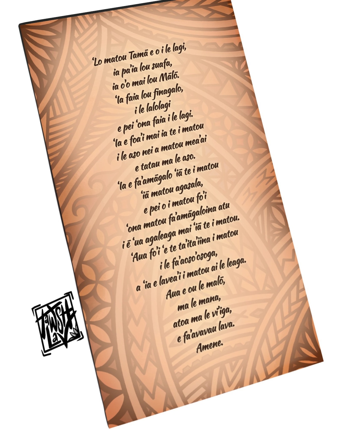 Lord’s Prayer in Samoan Siapo Art Design Canvas Artwork - Etsy