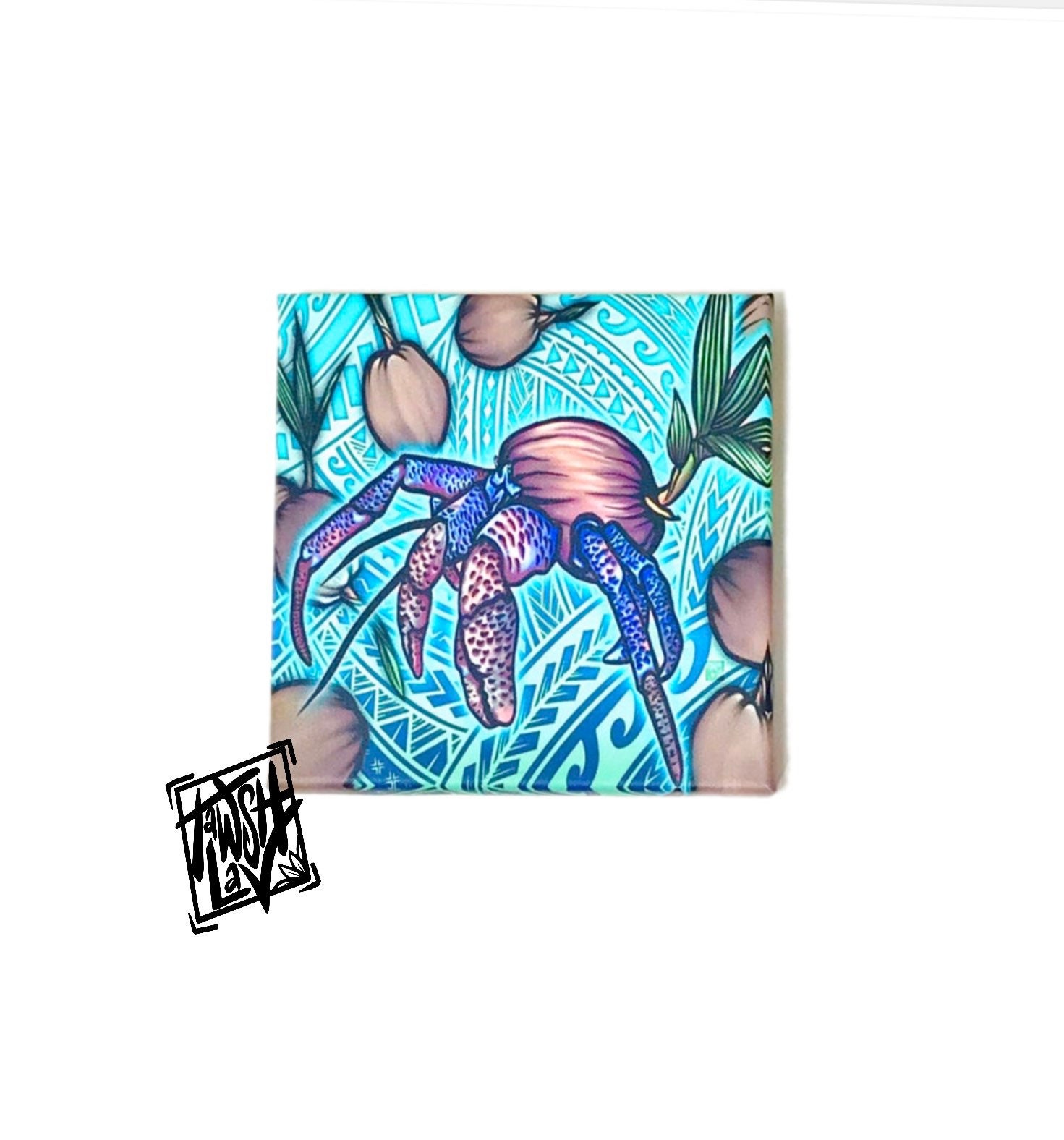 Coconut Crab Polynesian Tribal 8x8 Canvas Art | Etsy
