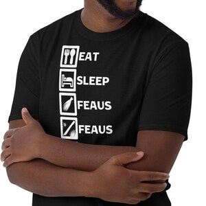 Samoan Life Eat Sleep Feaus Repeat Shirt Polynesian Design Short-sleeve ...