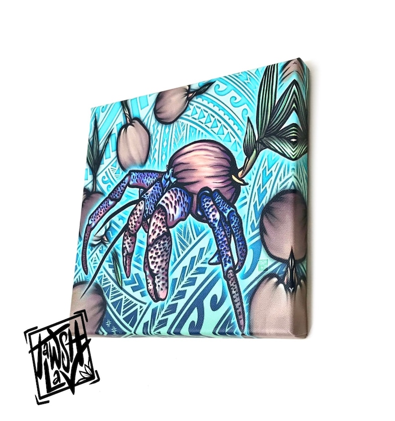 Coconut Crab Polynesian Tribal 8x8 Canvas Art | Etsy