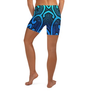 Polynesian Art Samoan Maori Koru Tatau Ocean Tight Shorts for Ladies - Etsy