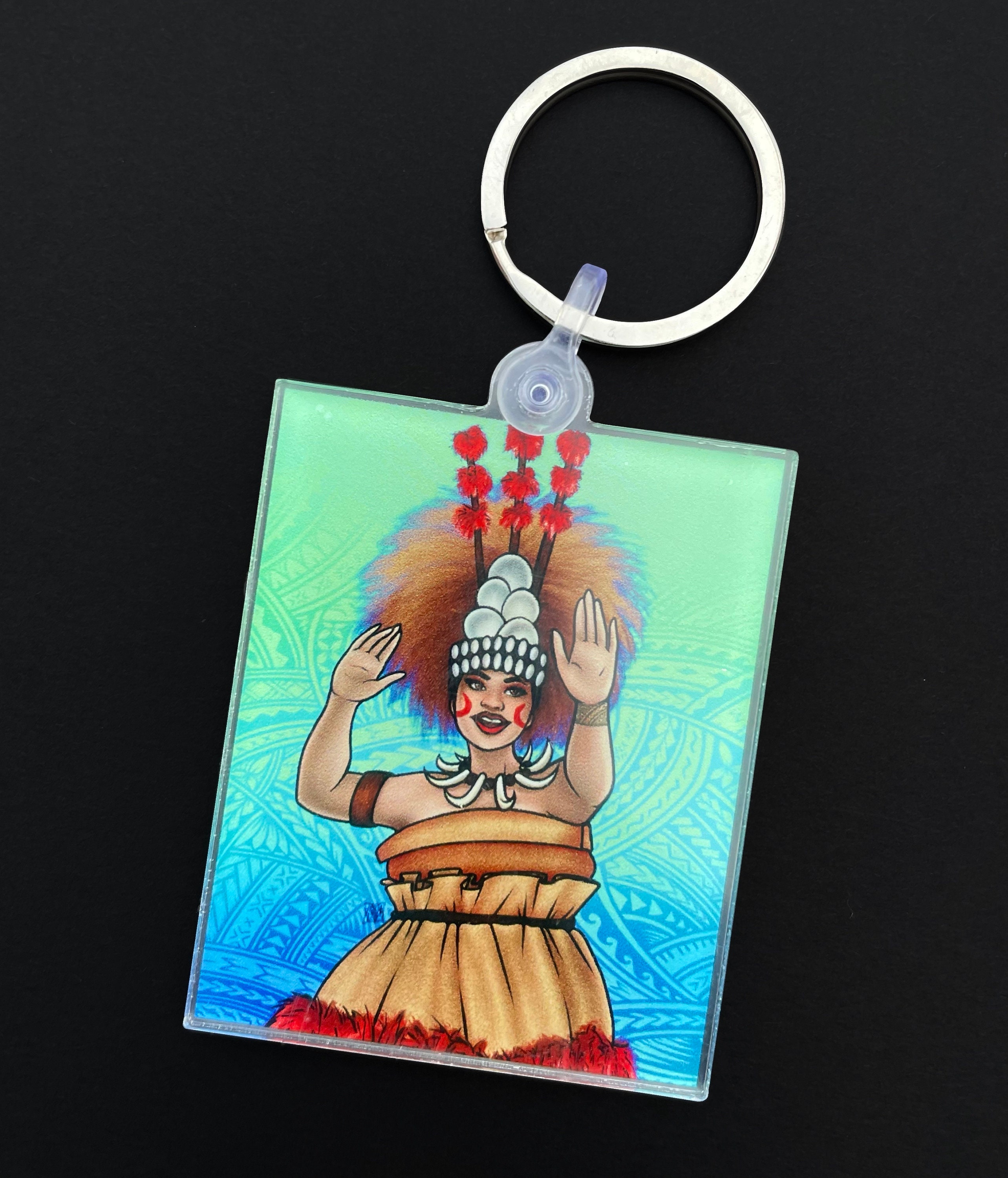 Samoan Taupou Art Teine Samoa Design Keychain - Etsy