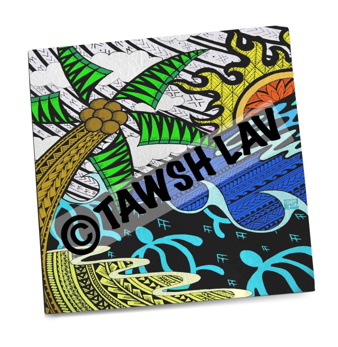 Island Paradise Polynesian Art on Canvas - Etsy