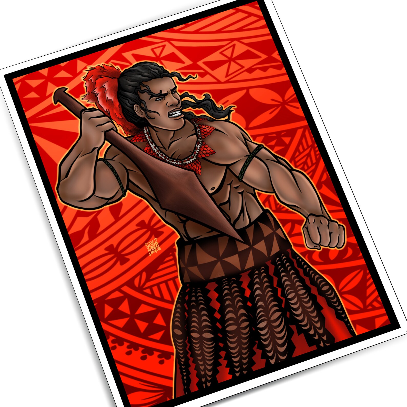 Tongan Warrior Kailao Spear Polynesian Performer Art Print | Etsy