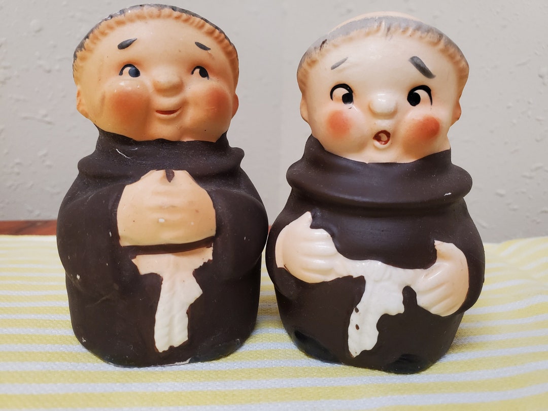 Vintage Monk Salt & Pepper Shakers - Etsy