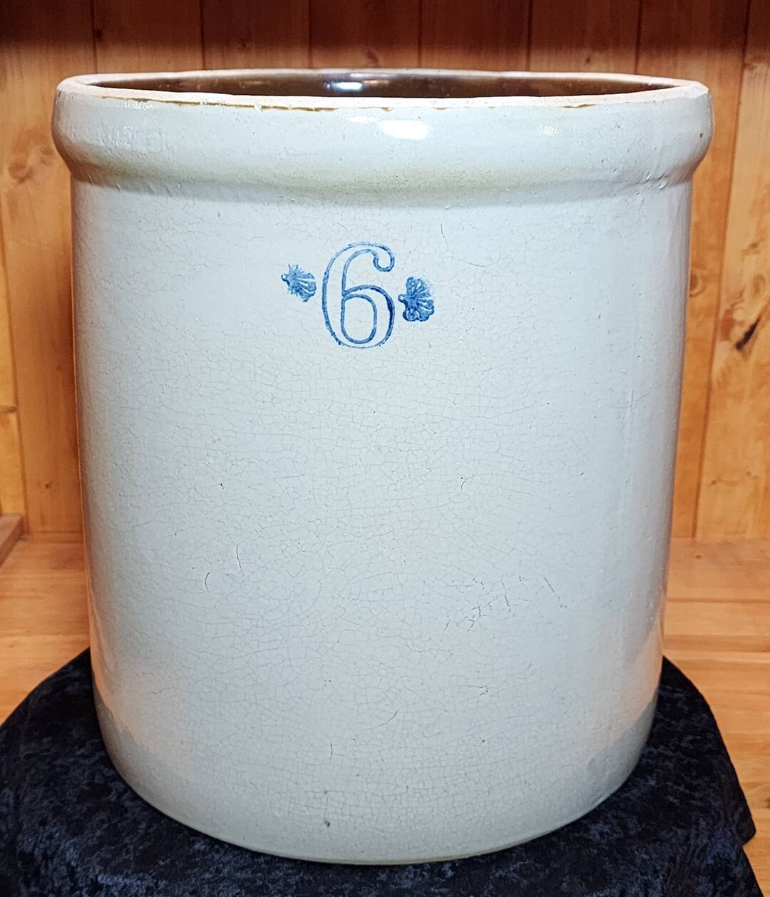 A. D. Ruckel White Hall Crock, 6 Gallon, Cobalt Blue Farmhouse Decor - Etsy