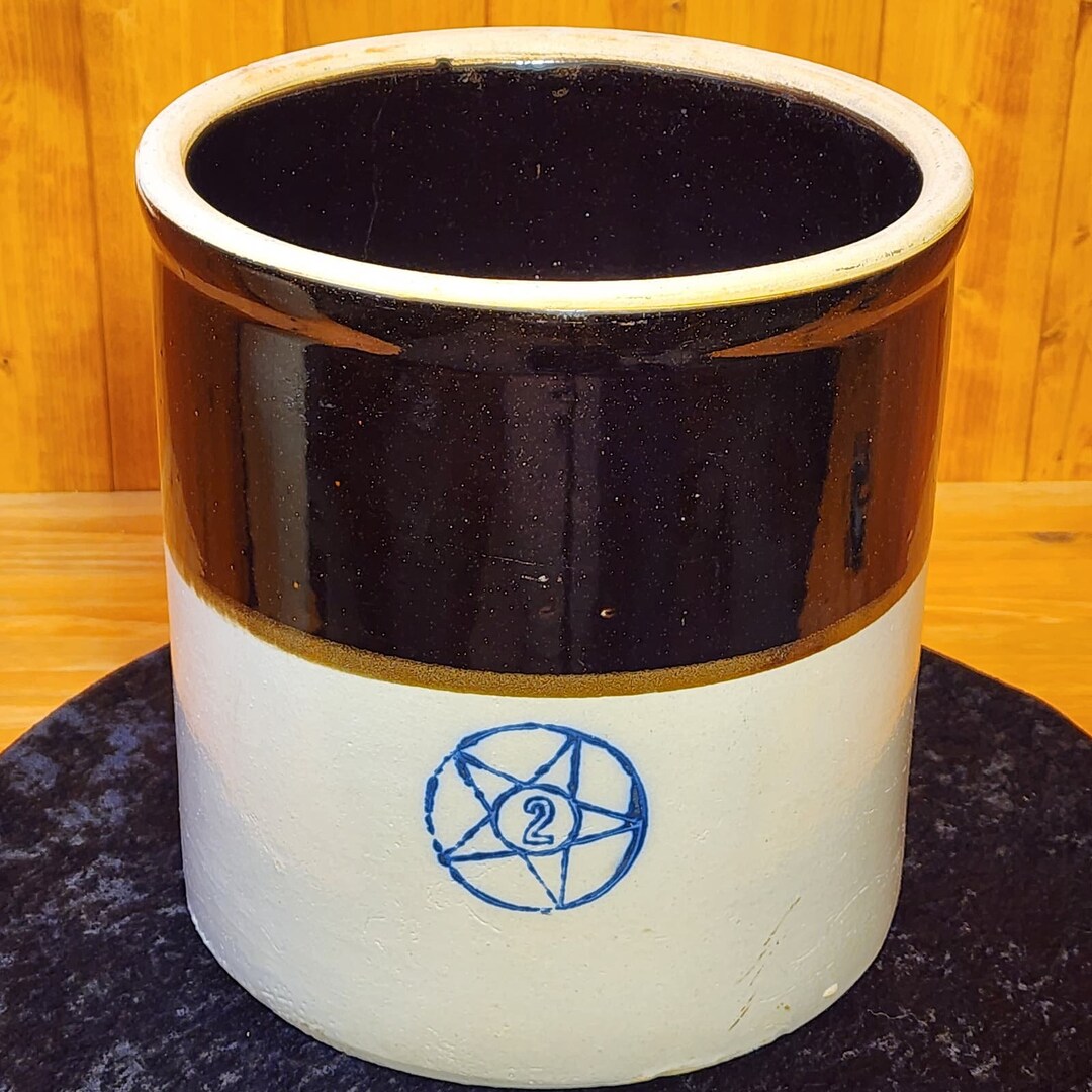 Star Stoneware 2-gallon Crock: Two-tone Cobalt Blue, Circa 1900-1945 - Etsy