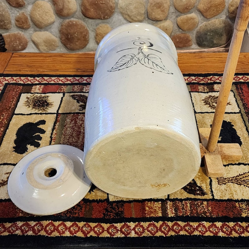 Rare Red Wing Elephant Ear Butter Churn – Antique Stoneware With Lid ...
