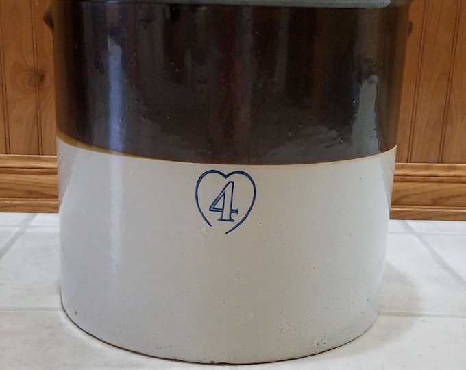 Vintage Burley Winter 4 Gallon Heart Crock With Handles - Etsy
