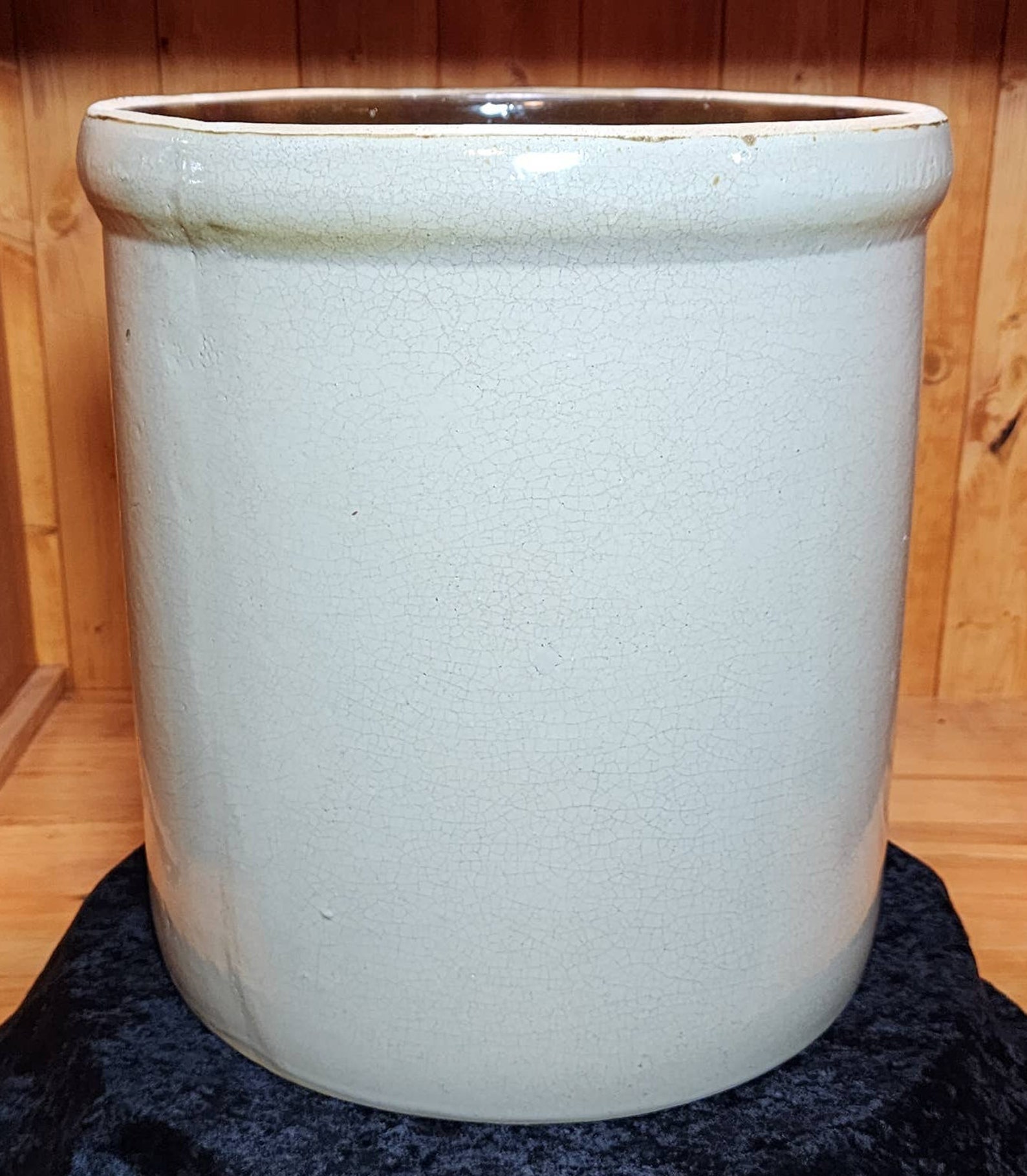 A. D. Ruckel White Hall Crock 6 Gallon Salt Glazed Cobalt Blue ...