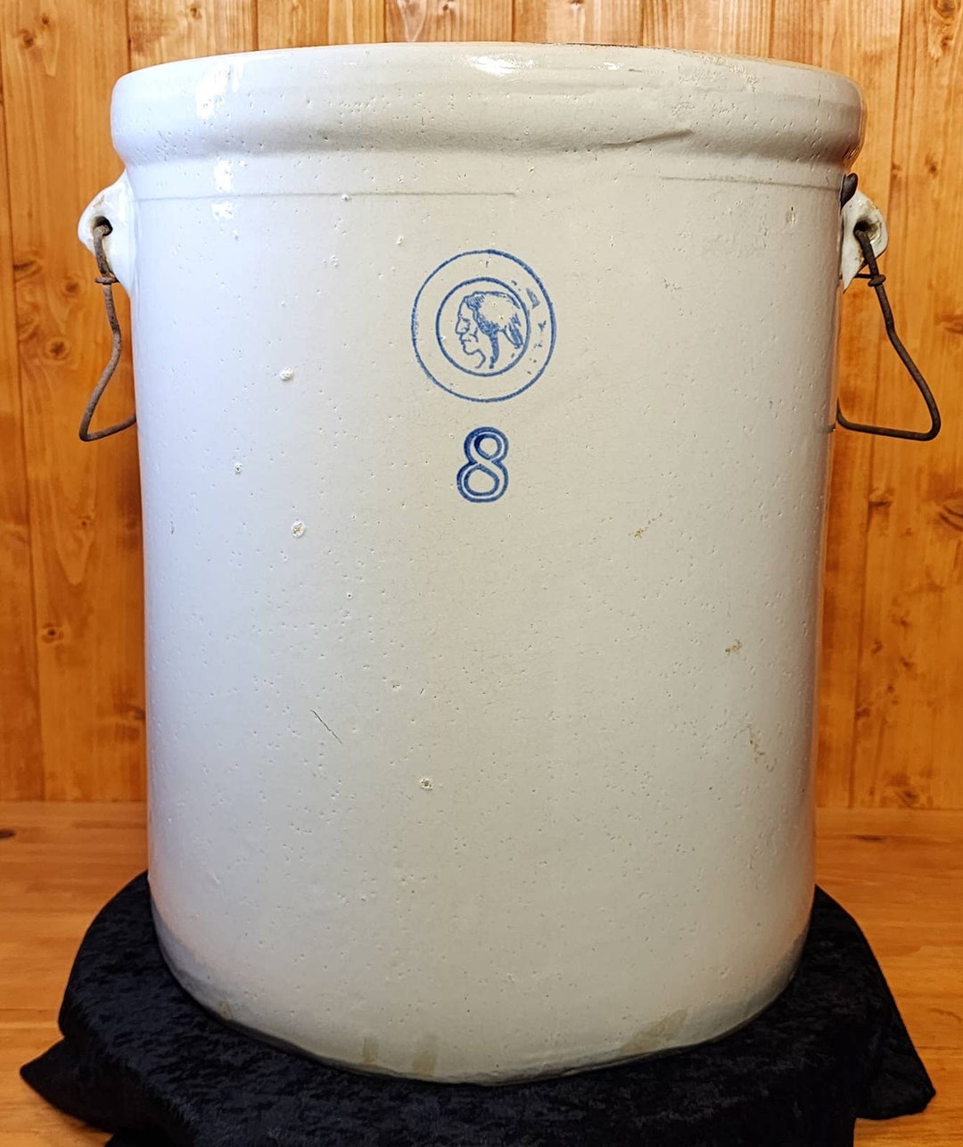 Louisville Pottery 8-gallon Crock: Cobalt Blue Indian Head Logo - Etsy