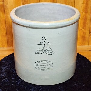 Red Wing Union Stoneware #2 Bottom Signed Birch Leaf Crock Circa 1896 ...