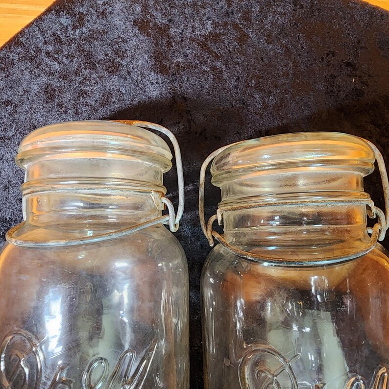 Set of 2 Drey 1 Quart Glass Lid and Bail Canning Jars - Etsy