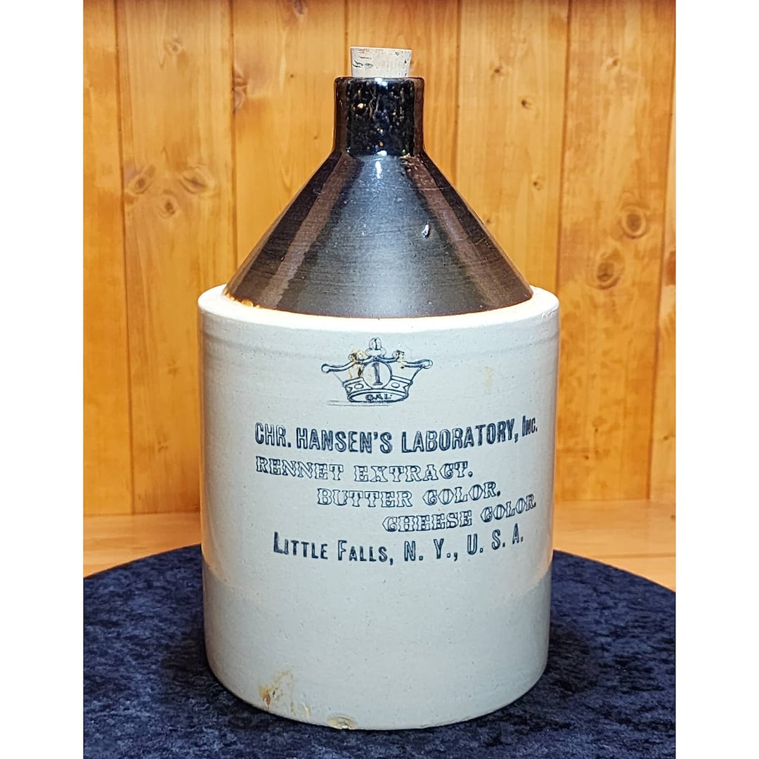 Ransbottom Brothers Crown Advertising Jug Chr. Hansen Laboratory- Early ...