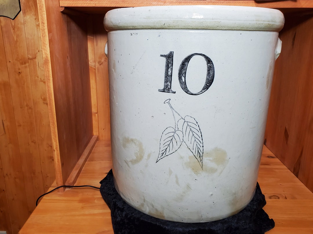 Red Wing 10 Gallon Crock, Union Stoneware Birch Leaf Decor - Etsy
