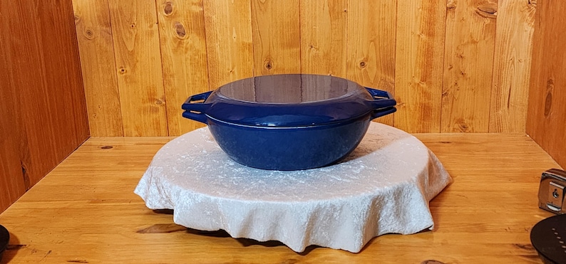 Vintage Copco Dutch Oven – Blue Enamel Cast Iron Pot, Mid Century ...