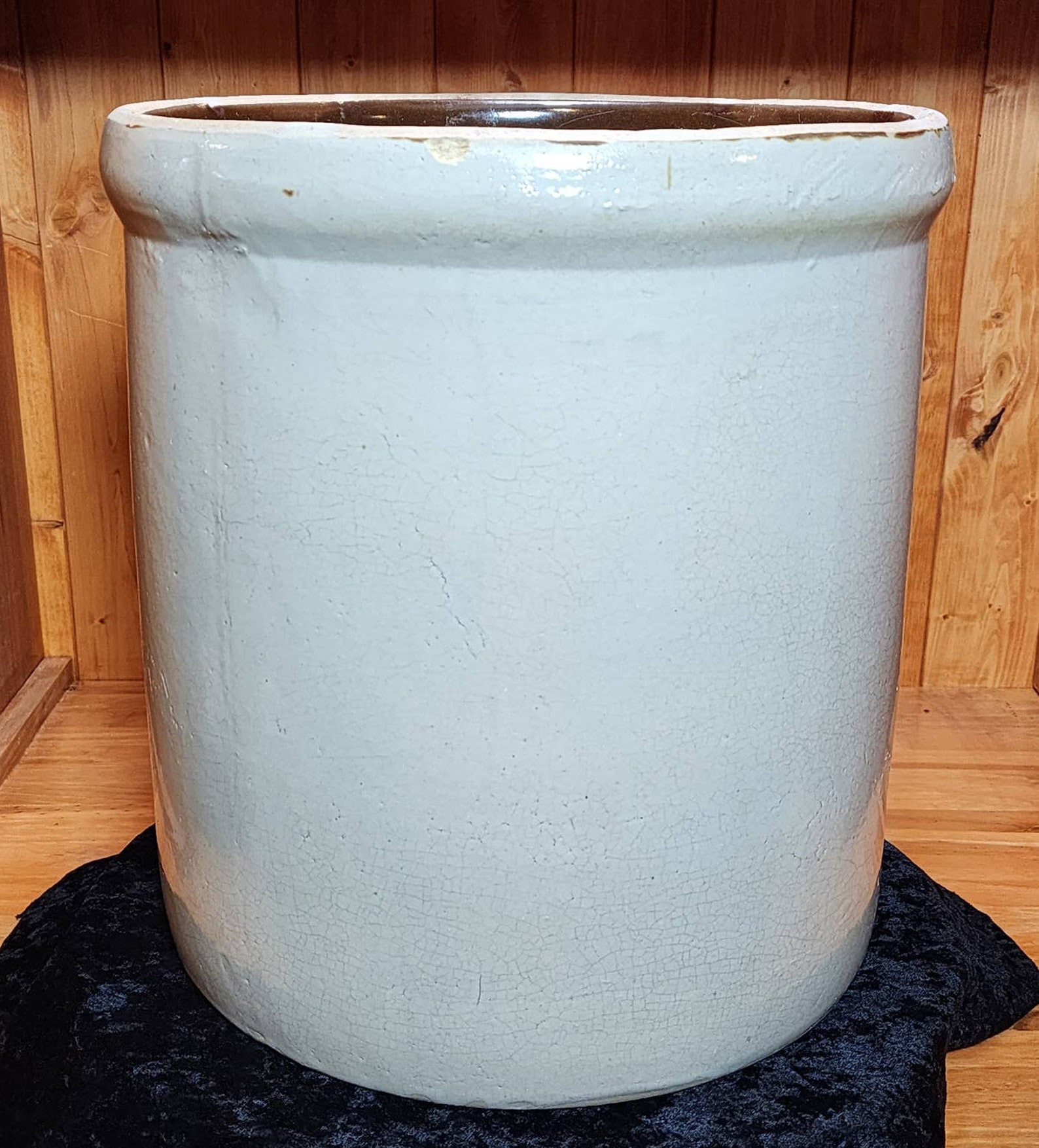 A. D. Ruckel White Hall Crock 6 Gallon Salt Glazed Cobalt Blue ...
